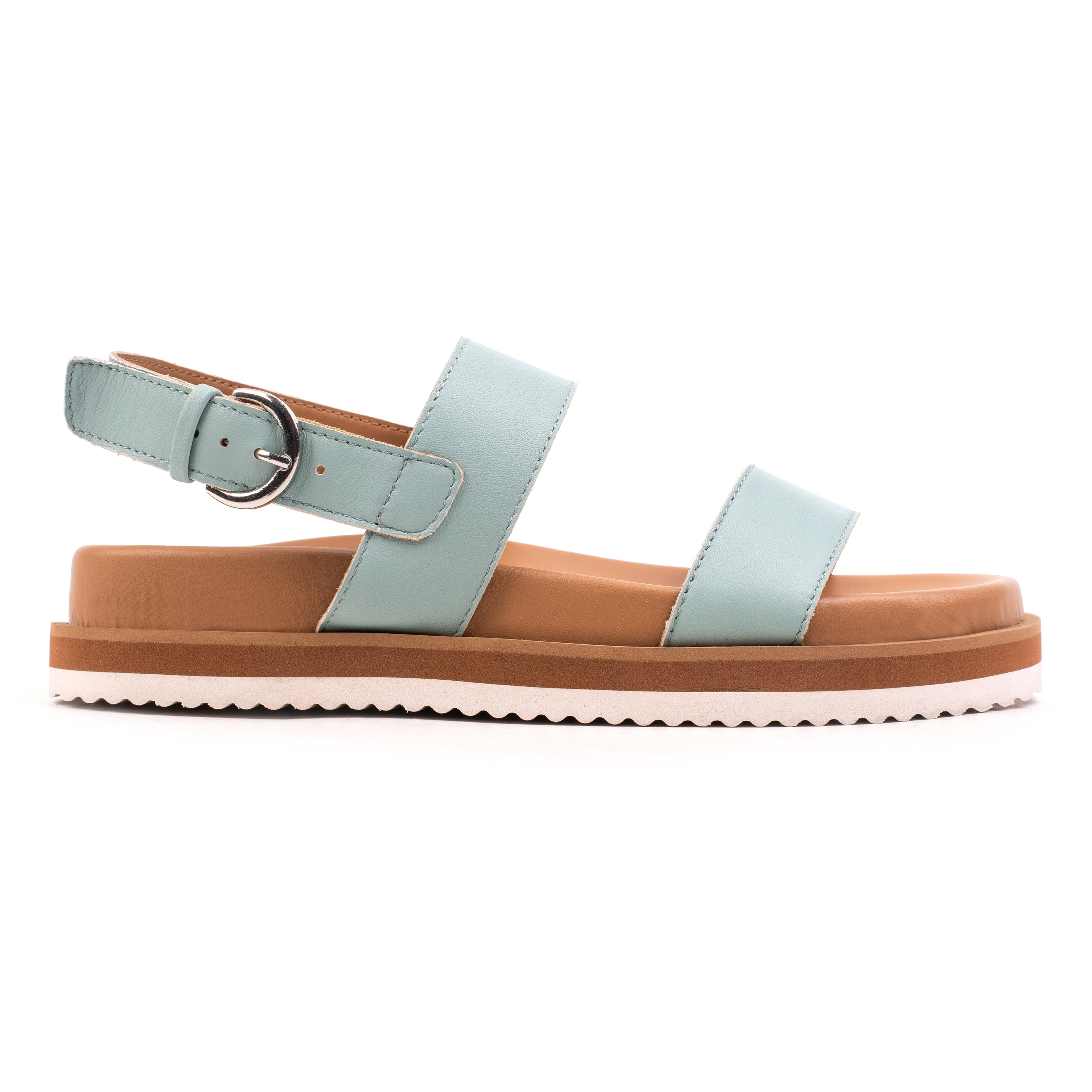 DOUBLE STRAP SANDAL LADIES Turquoise Leather – ALPINA RO